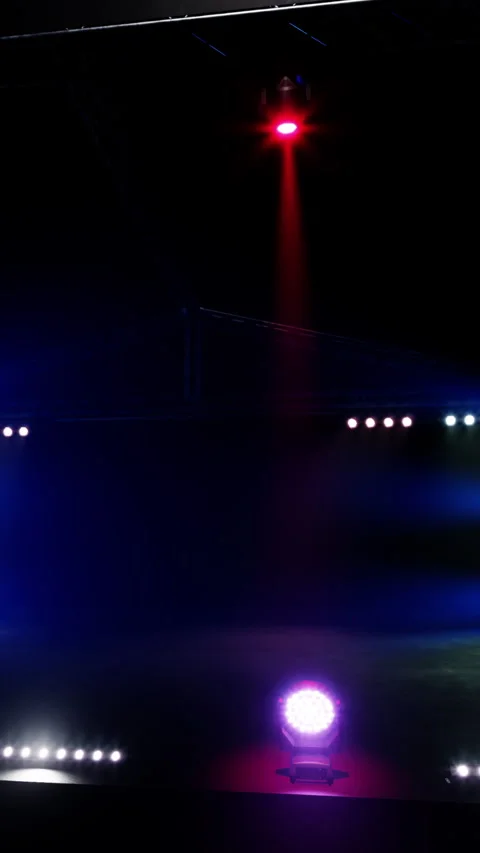 Free stage with lights from lighting dev... | Stock Video | Pond5