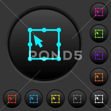 Free transform object dark push buttons with color icons ~ Clip Art #151849287