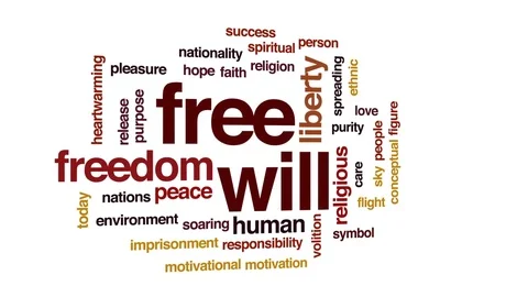 Free will animated word cloud, text desi... | Stock Video | Pond5