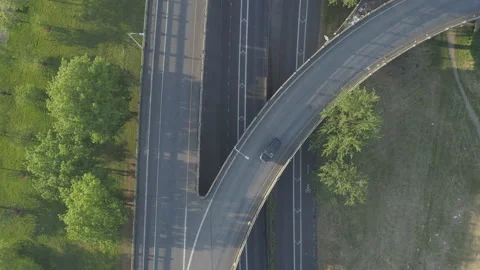 Freeway on Ramp From Above on Sunny Day | Stock Video | Pond5