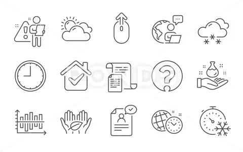 Freezing timer, Time management and Question mark icons set. Swipe up, Chemistry Illustration ...