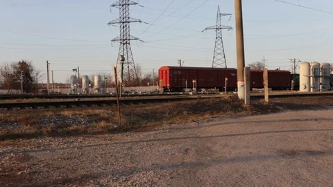 freight train movement by railway | Stock Video | Pond5