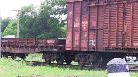 Freight train is moving in reverse. You ... | Stock Video | Pond5