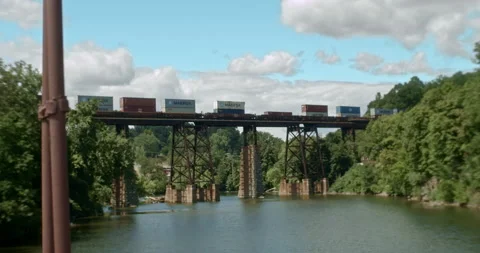 Freight Train Pulling Cargo Containers C... | Stock Video | Pond5