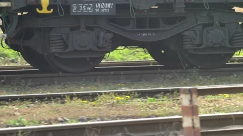 Freight Train Wheels Rolling Slowly on R... | Stock Video | Pond5