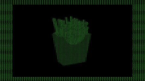 French Fries in 8-bit Color ASCII Style | Stock Video | Pond5