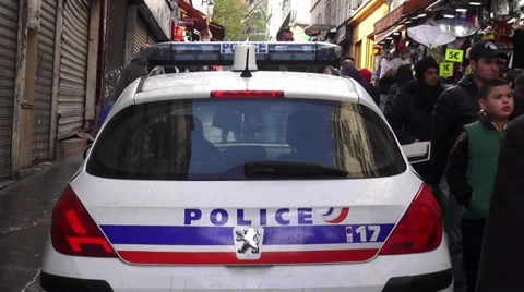 French police car in Paris | Stock Video | Pond5
