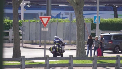 French Police Motorcycle Officer In Deau... | Stock Video | Pond5