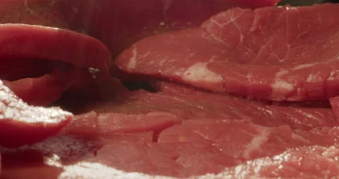Fresh raw beef meat texture with probe l... | Stock Video | Pond5
