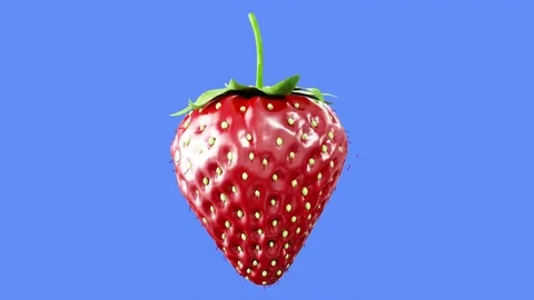 Fresh strawberry rotate on green screen.... | Stock Video | Pond5