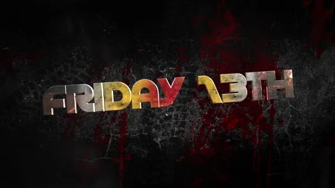 Friday 13th with red blood on horror gru... | Stock Video | Pond5