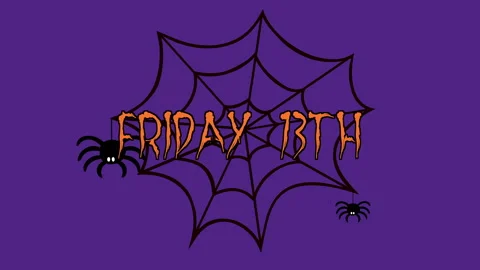 Friday 13th with spider web and spiders ... | Stock Video | Pond5