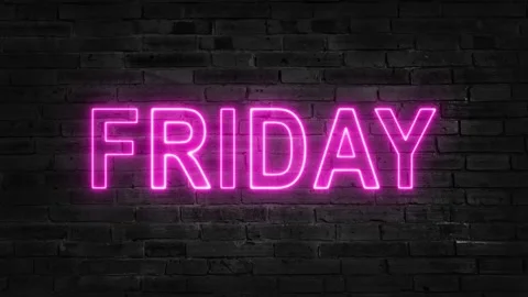 Friday Neon Text Sign On Black Backgroun... | Stock Video | Pond5
