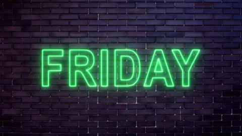 Friday Neon Text Sign On Black Backgroun... | Stock Video | Pond5