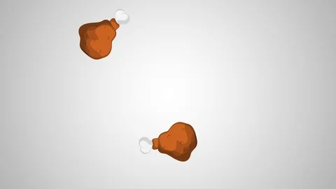 Fried chicken raining HD animation | Stock Video | Pond5