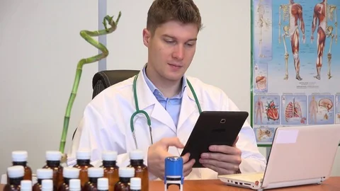 Friendly gentle doctor pediatrician in h... | Stock Video | Pond5