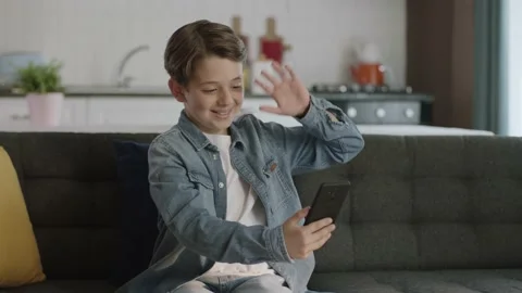 Friendly little brother boy making video... | Stock Video | Pond5