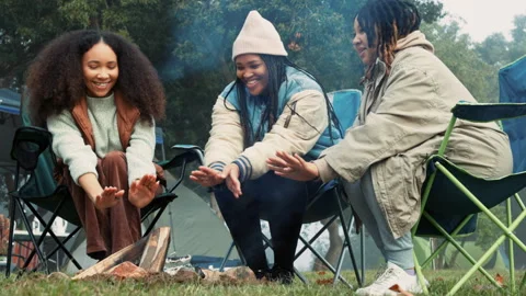 Camping Fire Friends Stock Videos – Royalty-Free HD & 4K Videos