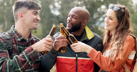 Friends, cheers and group of people with... | Stock Video | Pond5