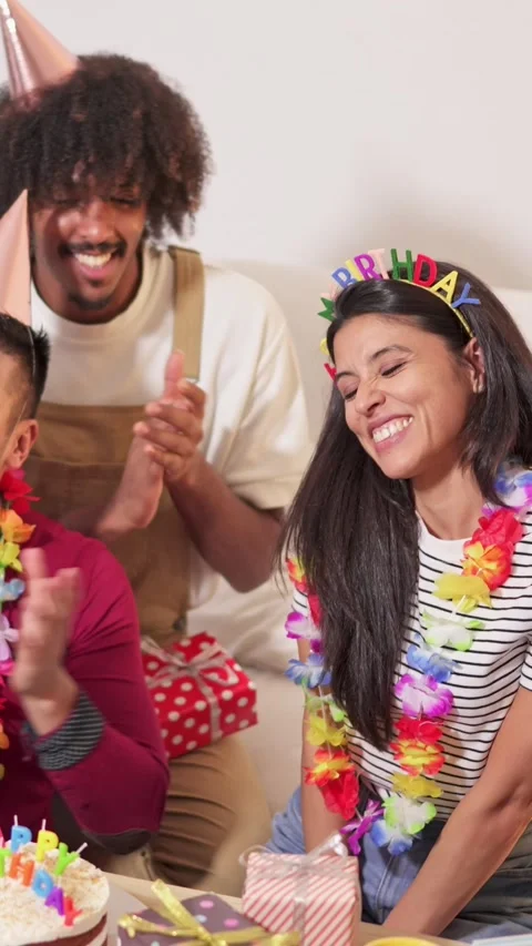 Friends clapping happily to celebrate a ... | Stock Video | Pond5