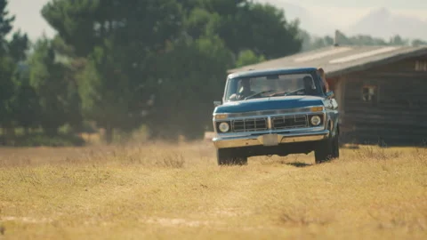Friends Driving in Pick Up Truck Across ... | Stock Video | Pond5