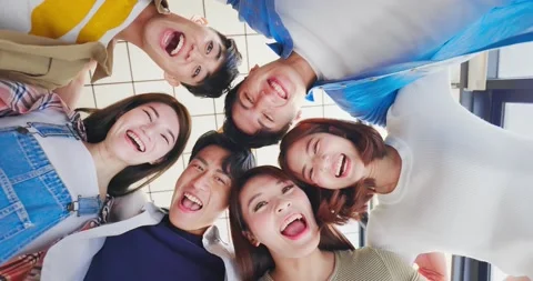 friends head forming a circle | Stock Video | Pond5