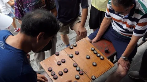Friends Playing Traditional Chinese Chec... | Stock Video | Pond5