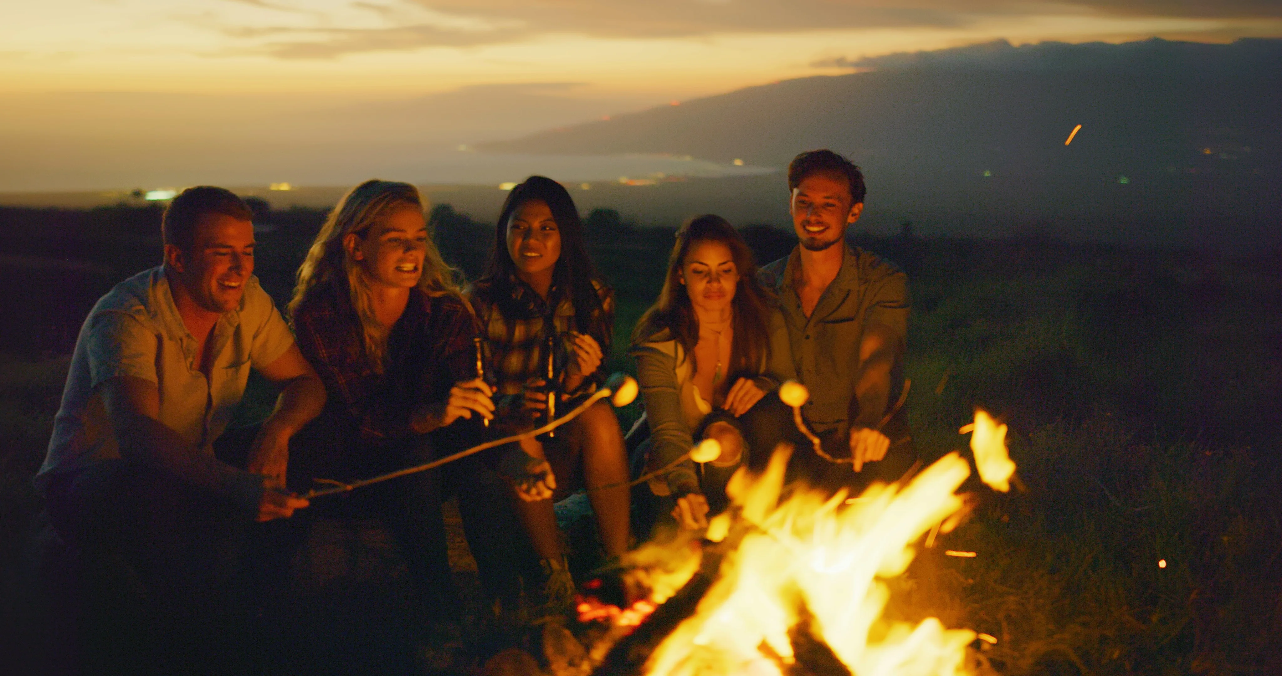 Campfire With People