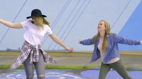 Friends Spin In Circles And Do Funny Pos... | Stock Video | Pond5