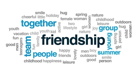 Friendship animated word cloud, text des... | Stock Video | Pond5