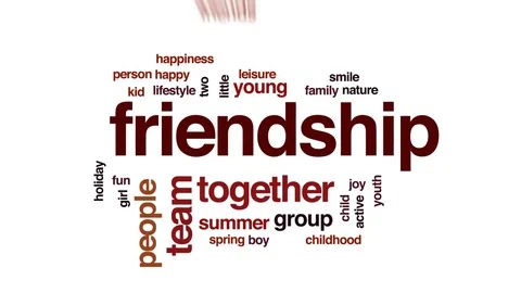 Friendship animated word cloud, text des... | Stock Video | Pond5