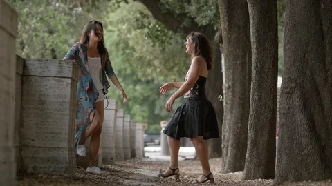 Friendship,fun,hug. laughing Females fri... | Stock Video | Pond5