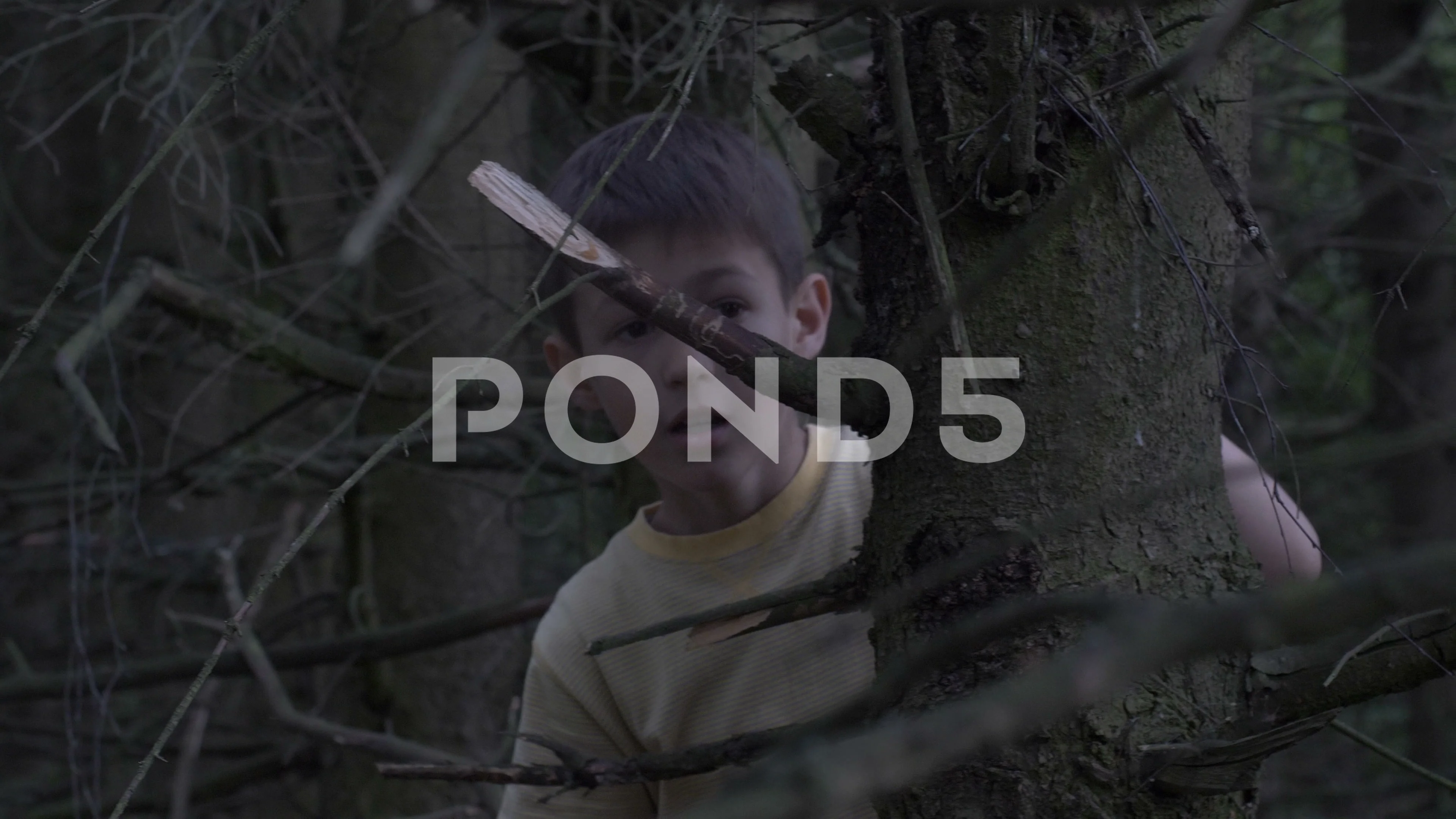Scared Boy Hiding