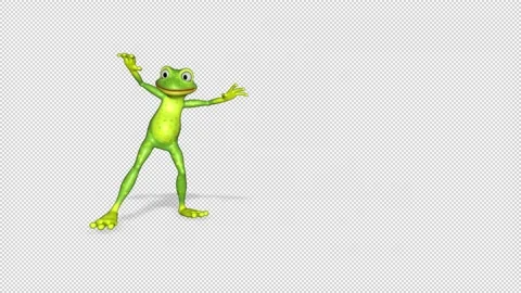 Frog Cool Dance Looped Alpha Channel | Stock Video | Pond5