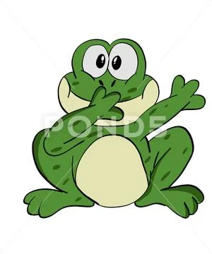Frog Dab Dance - Frog Dabbing Cartoon Illustration #125007096