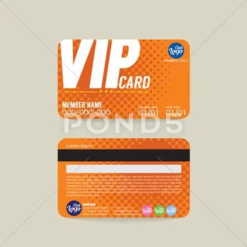 Front And Back VIP Member Card Template Vector Illustration ~ Clip Art ...