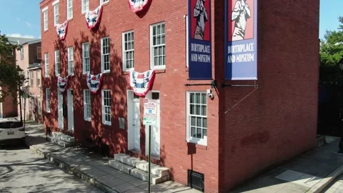 Front facade of Babe Ruth Home, Birthpla... | Stock Video | Pond5