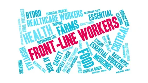 Front Line Workers animated word cloud o... | Stock Video | Pond5