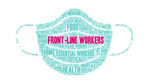 Front Line Workers animated word cloud o... | Stock Video | Pond5