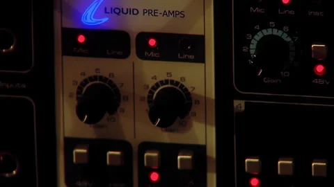 Front Panel Controls at Audio Mixing Equ... | Stock Video | Pond5