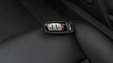 Front seat in car interior with keys clo... | Stock Video | Pond5