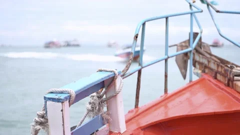 front of ship driving on ocean sea with ... | Stock Video | Pond5