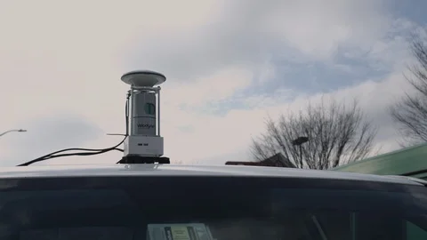 Front view of 3D mapping sensor mounted ... | Stock Video | Pond5