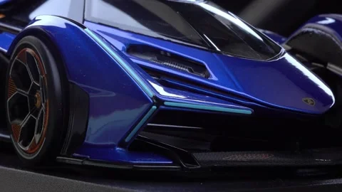 Front view of a blue Lamborghini Sian. | Stock Video | Pond5