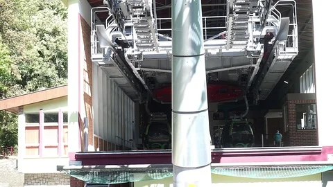 Front view of the cable car with arrivin... | Stock Video | Pond5
