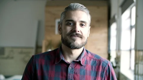 Front view of cheerful smiling young man... | Stock Video | Pond5