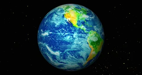front view of the earth from space with ... | Stock Video | Pond5