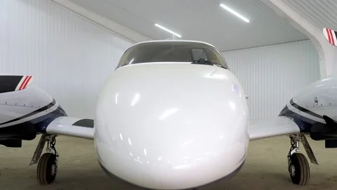 Front view of engine propeller airplane ... | Stock Video | Pond5