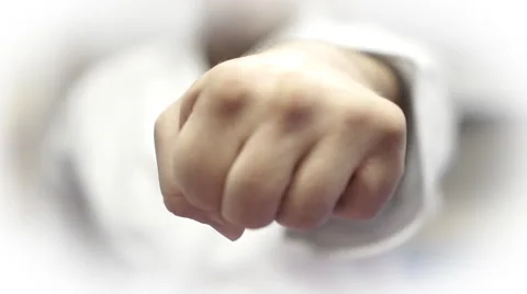 Front view of karate master punching wit... | Stock Video | Pond5