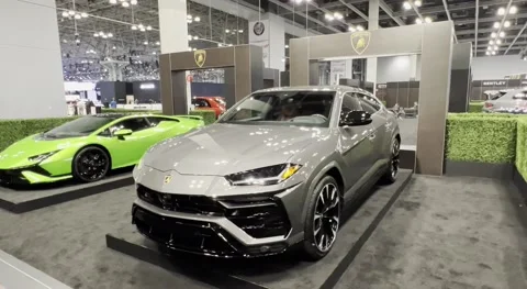 Front View of a Lamborghini Urus on Disp... | Stock Video | Pond5